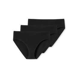 Slip Schiesser "Slip 3er Pack", Damen, Gr. 46, schwarz, Obermaterial: 95% Baumwolle CO. 5% Elasthan EL., Unterhosen Slip