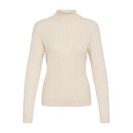 Rollkragenpullover oxmo "Rollkragenpullover OXISALLY", Damen, Gr. L, wei&szlig; (birch), Obermaterial: 70% Viskose CV. 30% Nylon NY., Pullover Rollkragenpullover