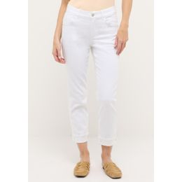 Mom-Jeans Angels "DARLEEN CROP TU", Damen, Gr. 48, N-Gr, wei&szlig;, Denim/Jeans, Obermaterial: 67% Baumwolle, 31% Polyester, 2% Elasthan, unifarben, straight fit 7/8-L&auml;nge, Jeans, im Five-Pocket Style