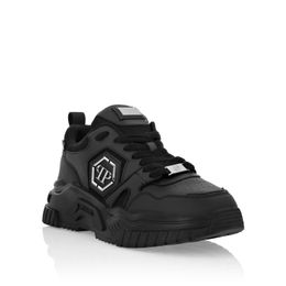 Sneaker Philipp Plein "Hexagon", Damen, Gr. 41, Normalschaft, 0202, schwarz, schwarz, Schuhe Sneaker