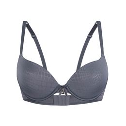 Sassa Mode Push-up-BH SASSA "Push Up-BH PURE ANIMAL", Damen, Gr. 70, Cup A, blau (dusty), Stoff, Obermaterial: 85% Polyester PES. 15% Elasthan EL., BHs Push-up-BH