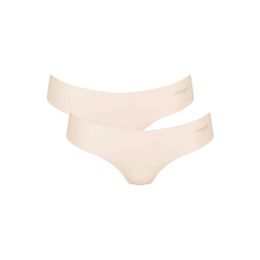 String Sloggi "String Zero Microfiber Hipstring 2.0 2er Pack", Damen, Gr. S, beige (creme), Obermaterial: 76% Polyamid PA. 24% Elasthan EL., Unterhosen String