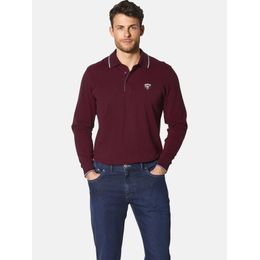 Langarm-Poloshirt Babista "Langarm-Poloshirt MILANVETZO", Herren, Gr. 52, rot (dunkelrot), Obermaterial: 100% Baumwolle CO., Shirts
