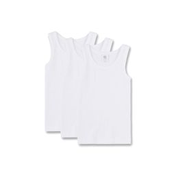 Unterhemd Sanetta "Unterhemd 3er Pack", Jungen, Gr. 140, N-Gr, wei&szlig;, Obermaterial: 100% Baumwolle CO., Unterhemden Unterhemd