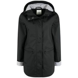 Regenmantel oxmo "Regenjacke OXBecky", Damen, Gr. M, schwarz, Obermaterial: 100% Polyurethan PU., Casual, M&auml;ntel