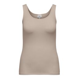 Tanktop Only CARMAKOMA "CARTIME TANK TOP JRS NOOS", Damen, Gr. S, pure cashmere, Jersey, Obermaterial: 95% Baumwolle, 5% Elasthan, unifarben, regular fit normal, Rundhals, Tops Tanktop
