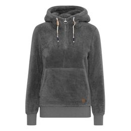 Longpullover oxmo "Sweatshirt OXAnoush", Damen, Gr. L, grau (castlerock), Obermaterial: 100% Polyester PES., Pullover Longpullover