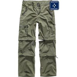 Stoffhose Brandit "Brandit Herren Savannah Removable Legs Pants", Herren, Gr. M, US-Gr&ouml;&szlig;en, olive, 65% Polyester, 35% Baumwolle, unifarben, loose fit, Hosen Stoffhose