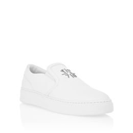 Slip-On Sneaker Philipp Plein "Mokassins", Damen, Gr. 40, Normalschaft, 01, wei&szlig;, Schuhe
