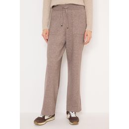 Jogger Pants Cecil, Damen, Gr. M, L&auml;nge 28, chocolate mousse melange, Web, 33% Polyester, 31% Polyacryl, 24% Baumwolle, 12% Nylon, meliert, comfort fit kn&ouml;chellang, Hosen, High Waist