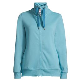 Sweatjacke SALZHAUT "Sweatjacke RACKELN", Damen, Gr. L, blau (reef), Obermaterial: 80% Baumwolle CO. 20% Polyester PES., Sweatjacken Sweatjacke