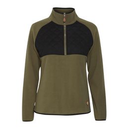 Sweatshirt oxmo "Sweatjacke OXMalita", Damen, Gr. XXL, gr&uuml;n (dusty olive), Obermaterial: 100% Polyester PES., Sweatjacken Sweatshirt
