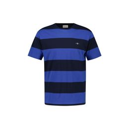 T-Shirt Gant "T-Shirt BAR STRIPE T-SHIRT 1er Pack", Herren, Gr. L, blau, Obermaterial: 100% Baumwolle CO., Shirts T-Shirt