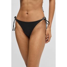 Bikini-Hose HUGO UNDERWEAR "PURE_SIDE TIE", Damen, Gr. XL, N-Gr, schwarz (schwarz 001), Microfaser, Obermaterial: 78% Polyamid, 22% Elasthan, unifarben, Badehosen Bikini-Hose, mit kontrastfarbenen Eins&auml;tzen