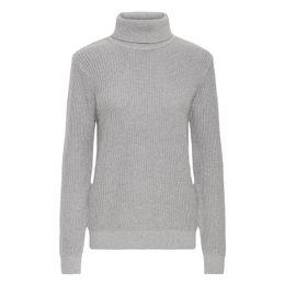 Rollkragenpullover oxmo "Rollkragenpullover OXKIMSE", Damen, Gr. XL, grau (griffin melange), Obermaterial: 70% Baumwolle CO recyc.. 30% Polyester Pol. recyc.., Pullover Rollkragenpullover