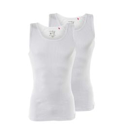 Unterhemd Mustang "Unterhemd Tank Top True Denim 2P 2er Pack", Herren, Gr. S, N-Gr, wei&szlig;, Obermaterial: 100% Baumwolle CO., Unterhemden Unterhemd