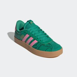 Sneaker adidas Sportswear "VL COURT 3.0", Damen, Gr. 37, gr&uuml;n (court gr&uuml;n, bliss pink, gold metallic), Leder, Textil, Schuhe Sneaker, Design auf den Spuren des adidas Samba