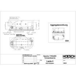 Hoesch Whirlwanne Spectra Vorwand 1700x800 mit System Laola II Whirl+Air 3663Z.010305004