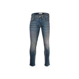Skinny-fit-Jeans Replay "Jeans Hyperflex Stretch ANBASS", Herren, Gr. 30, N-Gr, blau (hellblau), Obermaterial: 91% Baumwolle CO. 6% Elastomultiester ELE. 3% Elasthan EL., Jeans
