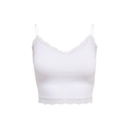 T-Shirt Only "T-Shirt ONLVICKY LACE SEAMLESS CROPPED TOP 1er Pack", Damen, Gr. XS-S, wei&szlig;, Obermaterial: 92% Polyamid PA. 8% Elasthan EL., Shirts T-Shirt