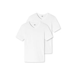 T-Shirt uncover by Schiesser "T-Shirt 2er Pack", Herren, Gr. L, wei&szlig;, Obermaterial: 95% Baumwolle CO. 5% Elasthan EL., Shirts T-Shirt
