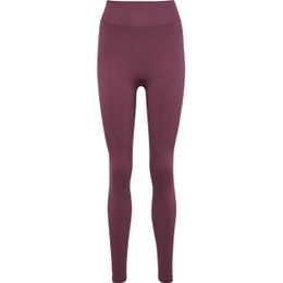 Trainingstights Hummel "HMLHIIT SEAMLESS HIGH WAIST TIGHTS", Damen, Gr. S (36), N-Gr, nocturne, Obermaterial: 70% Polyester, 23% Polyamid, 7% Elasthan, Hosen