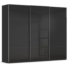 Schwebet&uuml;renschrank Rauch "Kleiderschrank Schrank Garderobe Schlafzimmerschrank CONTIDO", schwarz (schwarz, glas schwarz), B:271cm H:223cm T:68cm, Holzwerkstoff, Schr&auml;nke, Schwebet&uuml;renschrank, aus hochwertigem Material in 6 Breiten 2 Griff-Farben MADE IN GERMANY