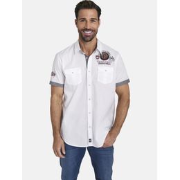 Kurzarmhemd Jan Vanderstorm "Kurzarmhemd SNOFRED", Herren, Gr. XL, weit, wei&szlig;, Obermaterial: 100% Baumwolle CO., Hemden