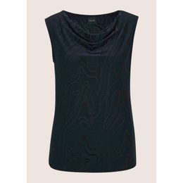 Madeleine Mode Tr&auml;gertop MADELEINE "Top Elegantes Jersey-Oberteil mit Wasserfallkragen", Damen, Gr. 36, blau (marine, schwarz), Obermaterial: 49% Viskose CV. 45% Polyester PES. 6% Elasthan EL., Tops Tr&auml;gertop