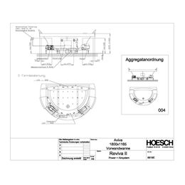 Hoesch Whirlwanne Aviva Vorwand 1800x1185 mit System Reviva II Power+Air Weiss/Chrom/Motor rechts/li 6618E.010305004
