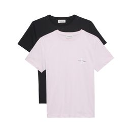 T-Shirt Calvin Klein Jeans "MONOLOGO CN 2 PACK TEE", Damen, Gr. XS (36), cradle pink, schwarz, Single Jersey, Obermaterial: 100% Baumwolle, klassisch normal, Rundhals, eingesetzt abgesteppte Kante, Shirts T-Shirt, Logoschriftzug