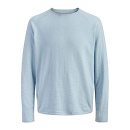 Jack & Jones Strickpullover JACK & JONES "JJBREEZE KNIT CREW NECK", Herren, Gr. S, celestial blau, Strick, Obermaterial: 100% Baumwolle, unifarben, regular fit, Rundhals, Pullover Strickpullover