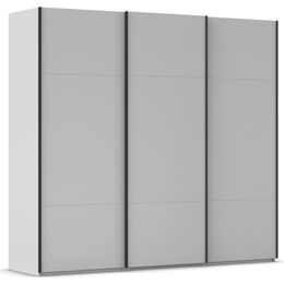 Schwebet&uuml;renschrank Rauch "Kleiderschrank Schrank Garderobe Schlafzimmerschrank CONTIDO", grau (seidengrau), B:242cm H:223cm T:68cm, Holzwerkstoff, Schr&auml;nke, Schwebet&uuml;renschrank, aus hochwertigem Material in 6 Breiten 2 Griff-Farben MADE IN GERMANY
