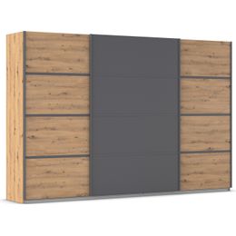 Kleiderschrank Rauch "Schwebet&uuml;renschrank OTTO&acute;s Choice Garderobe Schrank TOP ANGEBOT Avola", grau (eiche artisan, graumetallic, leisten graumetallic), B:315cm H:210cm T:62cm, Holzwerkstoff, Schr&auml;nke, Kleiderschrank, mit eleganten Zierleisten in Chrom, Schwarz oder Wei&szlig; MADE IN GERMANY