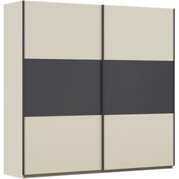 Schwebet&uuml;renschrank Rauch "Kleiderschrank Schrank Garderobe Garderobenschrank W&auml;scheschrank NEO", beige (beige (champagner), graumetallic), B:218cm H:210cm T:59cm, Holzwerkstoff, Schr&auml;nke, Schwebet&uuml;renschrank, mit gro&szlig;z&uuml;gigem Stauraum und vielf&auml;ltigen Farbkombinationen