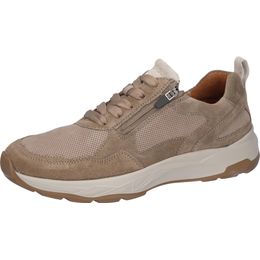 Waldl&auml;ufer Sneaker WALDL&Auml;UFER "H-TOM", Herren, Gr. 10 (44,5), beige, Nubukleder, Veloursleder, Schuhe Sneaker, Schn&uuml;rschuh, Komfortschuh in bequemer Schuhweite H (= sehr weit)
