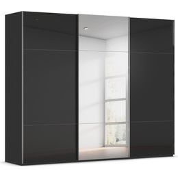 Schwebet&uuml;renschrank Rauch "Kleiderschrank Schrank Garderobe Schlafzimmerschrank CONTIDO", schwarz (schwarz, glas schwarz), B:271cm H:223cm T:68cm, Holzwerkstoff, Schr&auml;nke, Schwebet&uuml;renschrank, aus hochwertigem Material in 6 Breiten 2 Griff-Farben MADE IN GERMANY