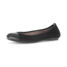 Ballerina Gabor, Damen, Gr. 40, schwarz, Glattleder, Veloursleder, Schuhe Ballerina, Flats, Komfortschuh, Businessschuh in klassischer Optik