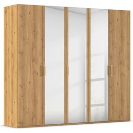 Dreht&uuml;renschrank Rauch "Kleiderschrank Schrank Garderobe Schlafzimmerschrank EVELYN", braun (asteiche), B:251cm H:223cm T:61cm, Holzwerkstoff, Schr&auml;nke, Dreht&uuml;renschrank, in elegantem Stil, viel Stauraum 3 Breiten und 2 H&ouml;hen MADE IN GERMANY