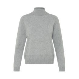 Rollkragenpullover oxmo "Rollkragenpullover OXBMMNORA ROLLNECK", Damen, Gr. L, grau (mid grau melange), Obermaterial: 52% Viskose CV. 28% Polyester PES. 20% Polyamid PA., Pullover Rollkragenpullover