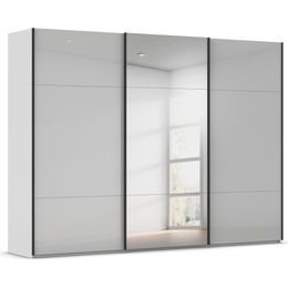 Schwebet&uuml;renschrank Rauch "Kleiderschrank Schrank Garderobe Schlafzimmerschrank CONTIDO", grau (seidengrau, glas seidengrau), B:301cm H:223cm T:68cm, Holzwerkstoff, Schr&auml;nke, Schwebet&uuml;renschrank, aus hochwertigem Material in 6 Breiten 2 Griff-Farben MADE IN GERMANY