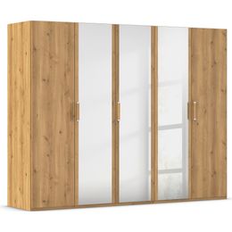 Dreht&uuml;renschrank Rauch "Kleiderschrank Schrank Garderobe Schlafzimmerschrank EVELYN", braun (asteiche), B:251cm H:197cm T:61cm, Holzwerkstoff, Schr&auml;nke, Dreht&uuml;renschrank, in elegantem Stil, viel Stauraum 3 Breiten und 2 H&ouml;hen MADE IN GERMANY