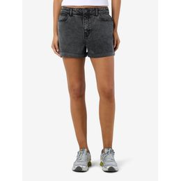 Jeansshorts Noisy may "NMMONI HW DNM SHORTSAZ391DG NOOS", Damen, Gr. S (36), N-Gr, dunkelgrau denim, Denim/Jeans, Obermaterial: 99% Baumwolle, 1% Elasthan, unifarben, slim fit kurz, Jeans Jeansshorts