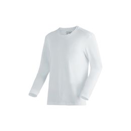 Langarmshirt Maier Sports "Tight Long Tee M", Herren, Gr. S, wei&szlig;, 93% Polyamid, 7% Elasthan, Rundhals, Shirts Langarmshirt