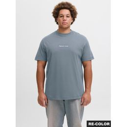 Jack & Jones PlusSize T-Shirt "JORNORREBRO EMB TEE SS CREW NECK PLS", Herren, Gr. 5XL, tradewinds, Jersey, Obermaterial: 100% Baumwolle, JACK & JONES PLUSSIZE, bedruckt, regular fit normal, Rundhals, Shirts T-Shirt