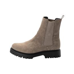 Ankleboots sheego, Damen, Gr. 41, XXL-Schaft, grau (taupe), Lederimitat, Schuhe Ankleboots