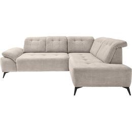 Ecksofa Home Affaire "Fiore", beige, B:272cm, 100% Polyester, Sofas, Ecksofa