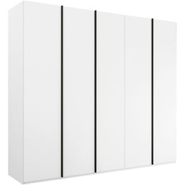 Dreht&uuml;renschrank Rauch "Kleiderschrank Schrank Garderobe W&auml;scheschrank SKAT MERIDIAN", wei&szlig; (alpinwei&szlig;), B:251cm H:235cm T:63cm, Holzwerkstoff, Schr&auml;nke, Dreht&uuml;renschrank, mit Schubladeneinsatz, W&auml;scheeinteilung, Innenspiegel MADE IN GERMANY