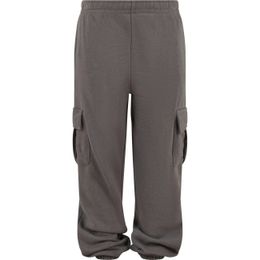 Cargohose Urban Classics "Urban Classics Boys Light Terry Wide Cargo Sweatpants", Jungen, Gr. 110/116, Normalgr&ouml;&szlig;en, asphalt, 100% Baumwolle, unifarben, normal, Hosen Cargohose