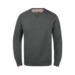 !Solid Longpullover SOLID "Sweatshirt SDBenn", Herren, Gr. L, grau (med grau m), Obermaterial: 50% Baumwolle CO. 50% Polyester PES., Sweatshirts Longpullover
